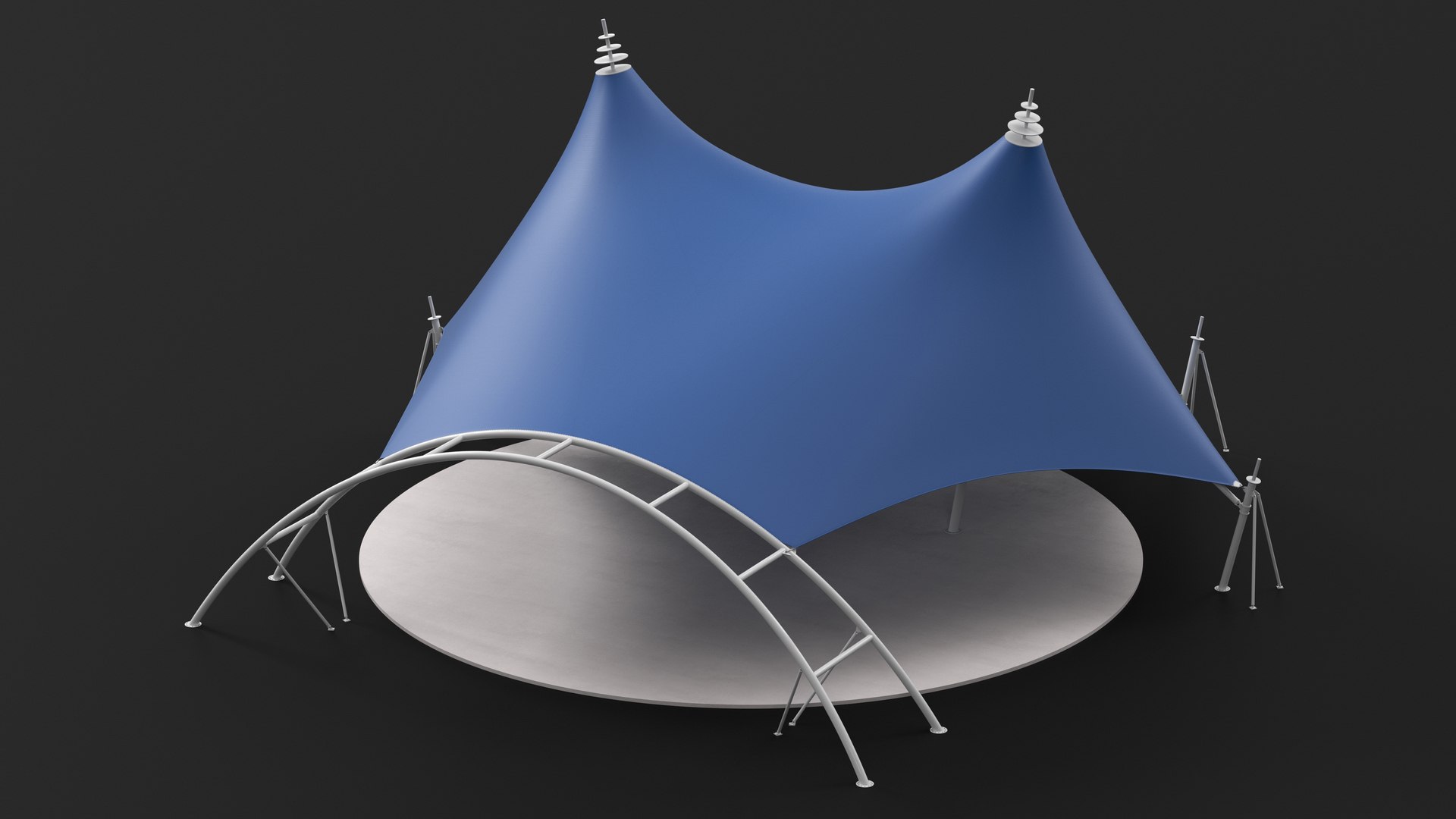Tensile Structure Tent Blue 3D Model - TurboSquid 2239801