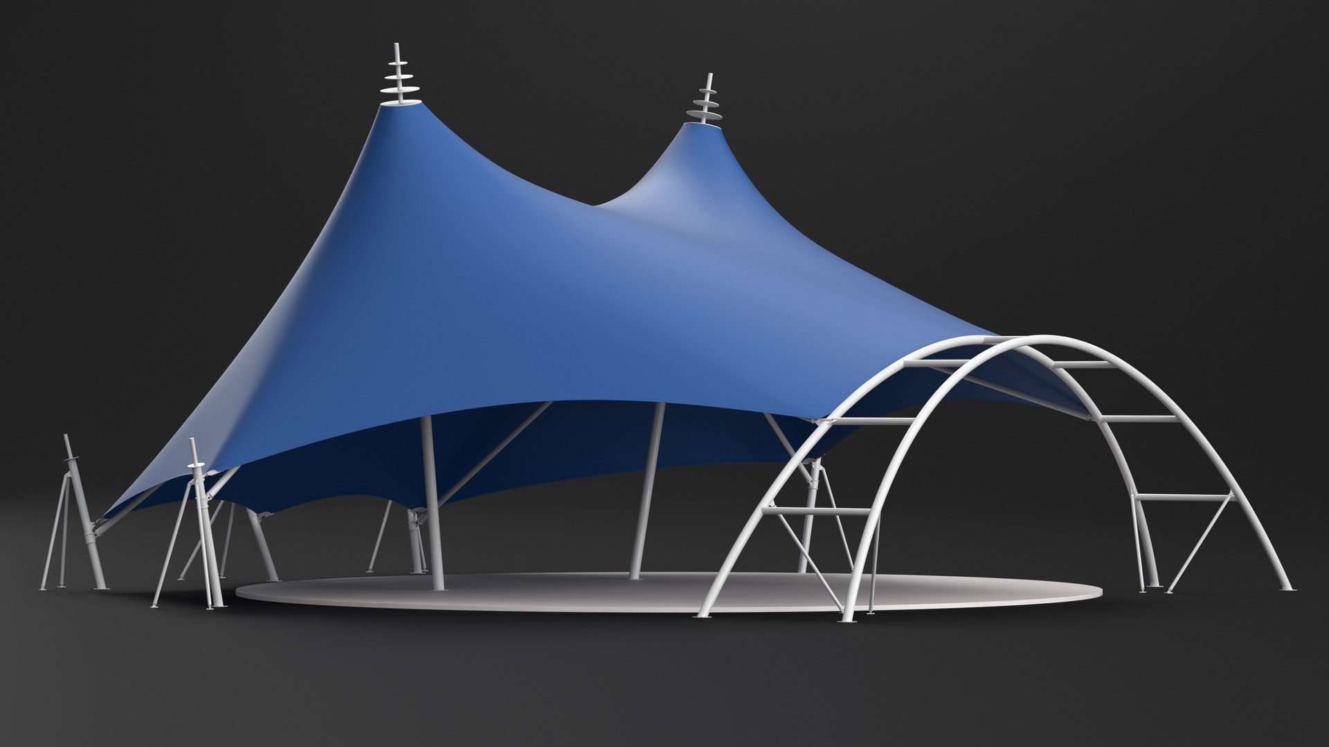 Tensile Structure Tent Blue 3D Model - TurboSquid 2239801