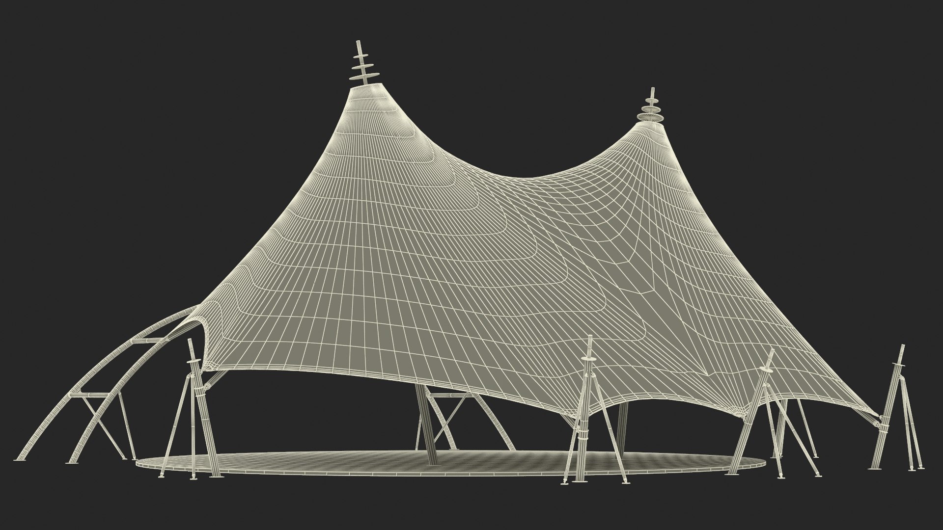 Tensile Structure Tent Blue 3D Model - TurboSquid 2239801