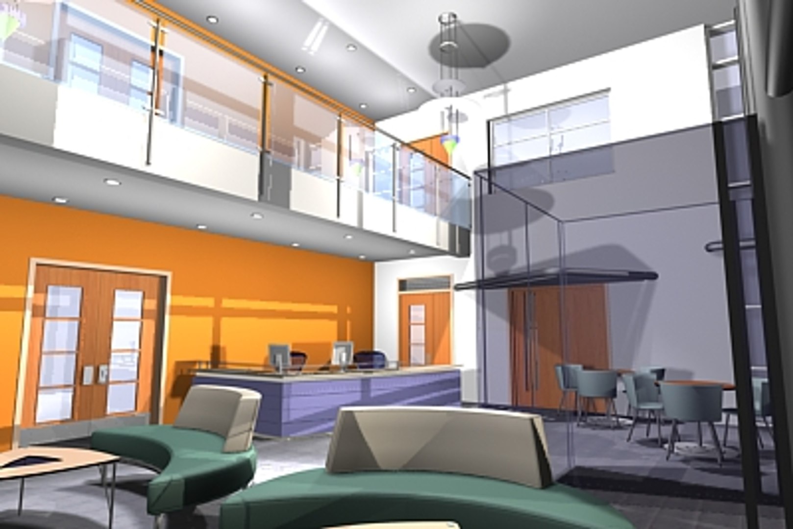 Office Reception 3d Model