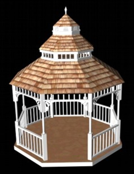 3d white gazebo model
