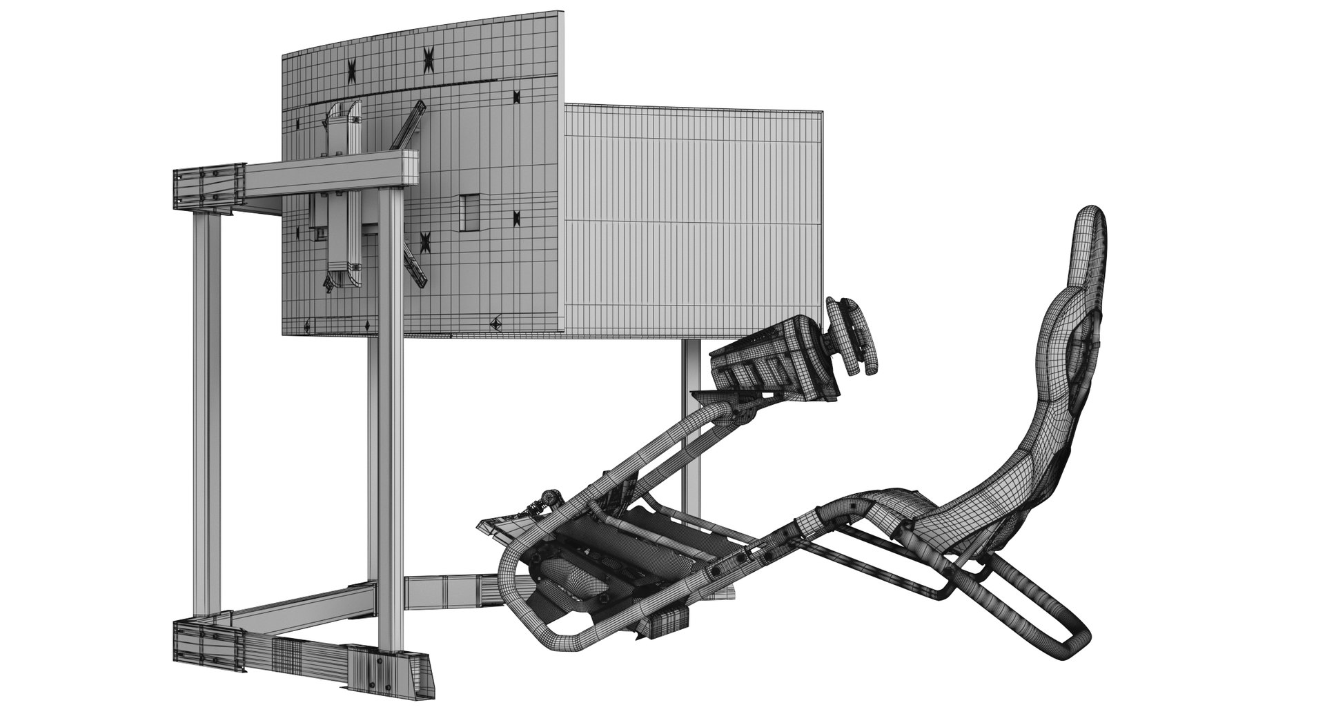 Playseat Trophy - Sim Racing Seat With 3 Monitors 3D Model - TurboSquid ...