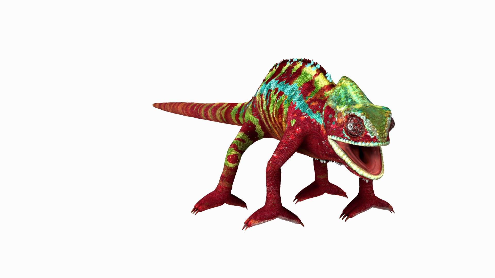 Chameleon Red Rigged For Maya Model - TurboSquid 2077119