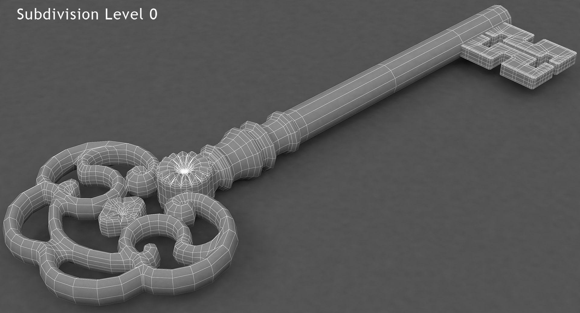 3d Vintage Key B Model