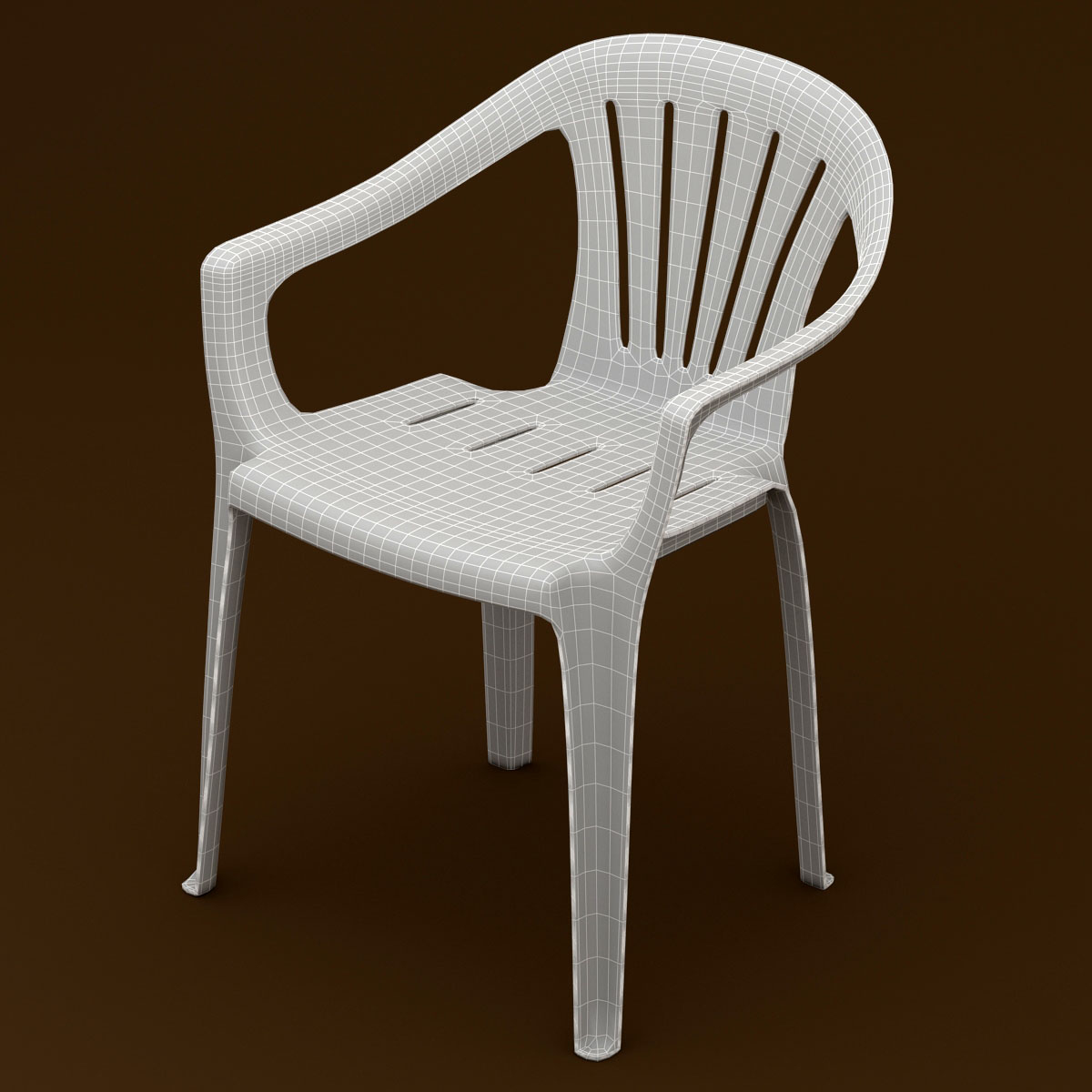 3d model realistic monobloc chair