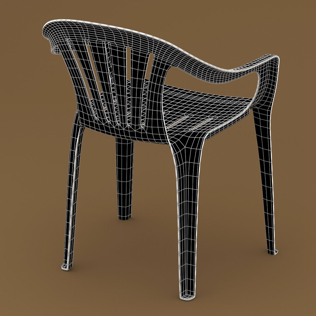 3d Model Realistic Monobloc Chair
