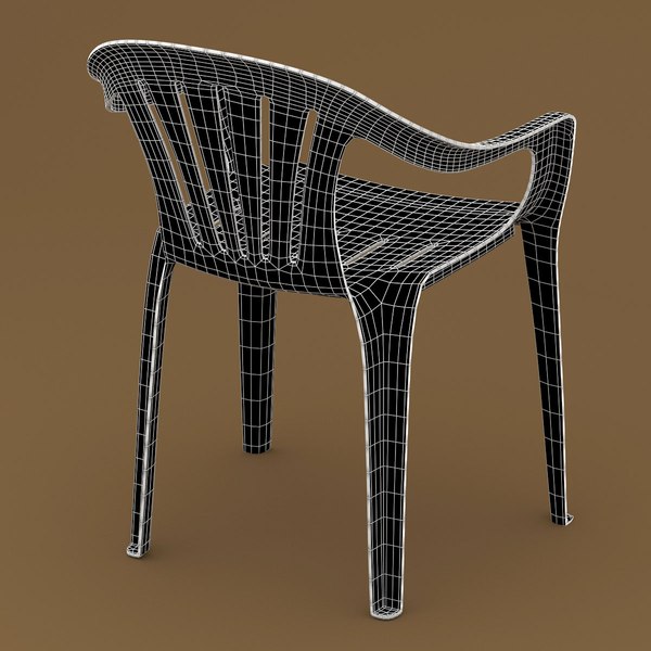 3d model realistic monobloc chair
