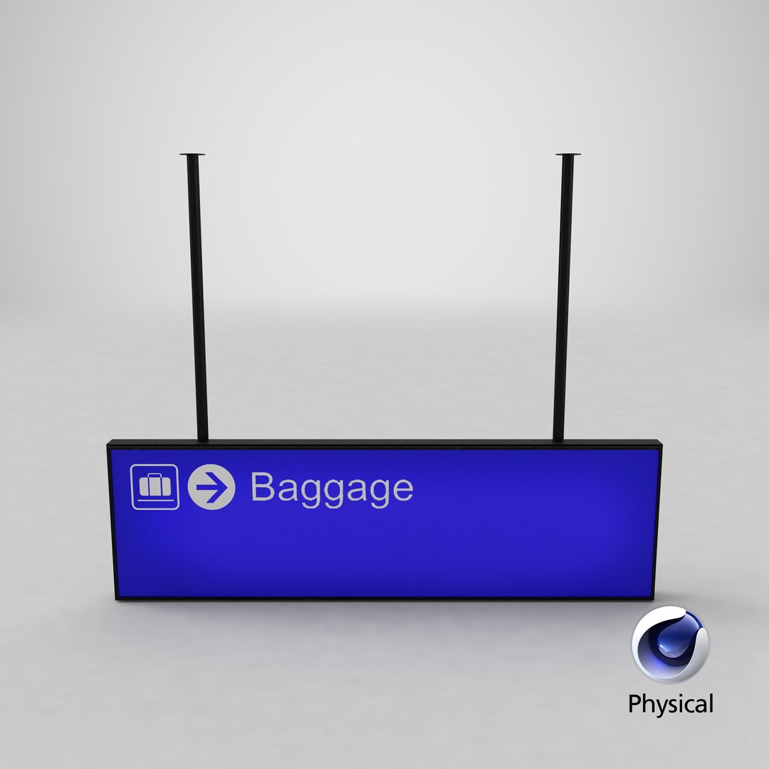 3D Model Airport Baggage Sign - TurboSquid 1274832