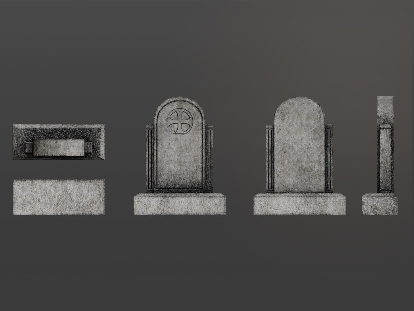 3D Grave Headstone - TurboSquid 1673213