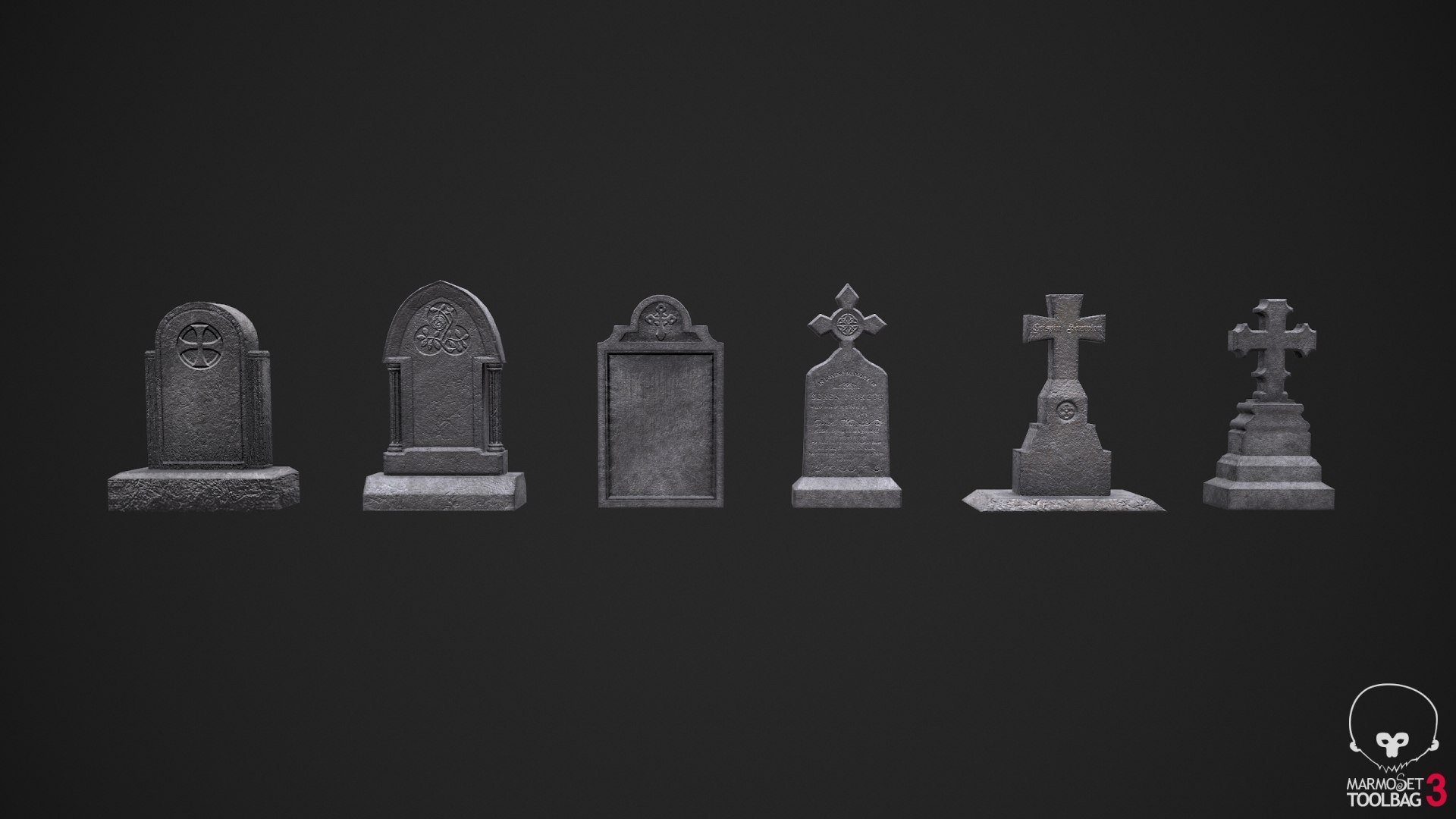 3D Grave Headstone - TurboSquid 1673213