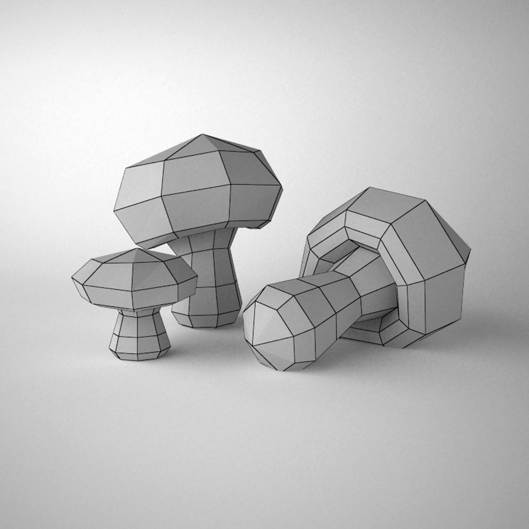 3d Model Button Mushroom
