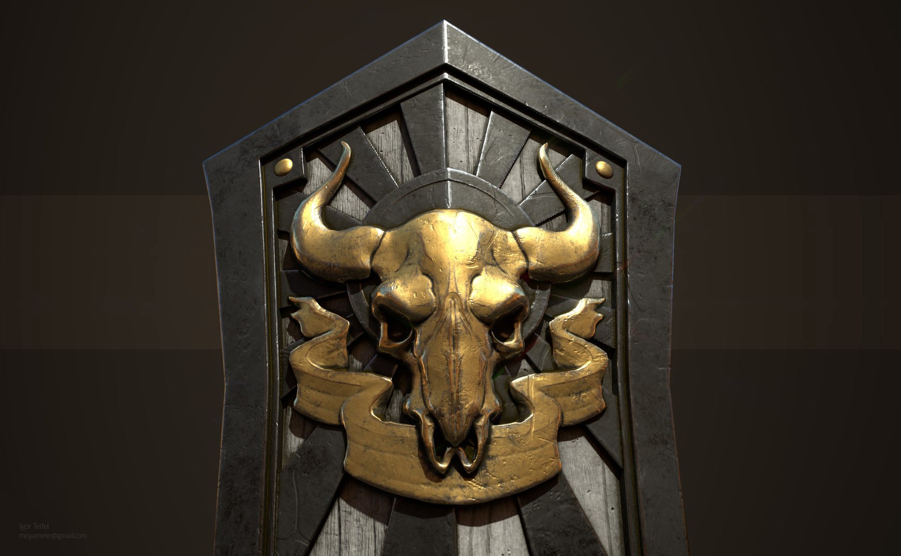 3D Medieval Skull Shield Model - TurboSquid 1187924