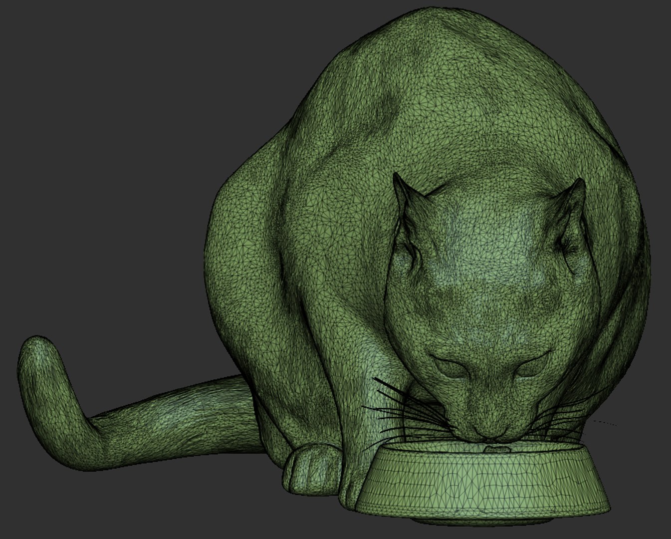 3D Cat With Food Bowl 37 Model - TurboSquid 2133733