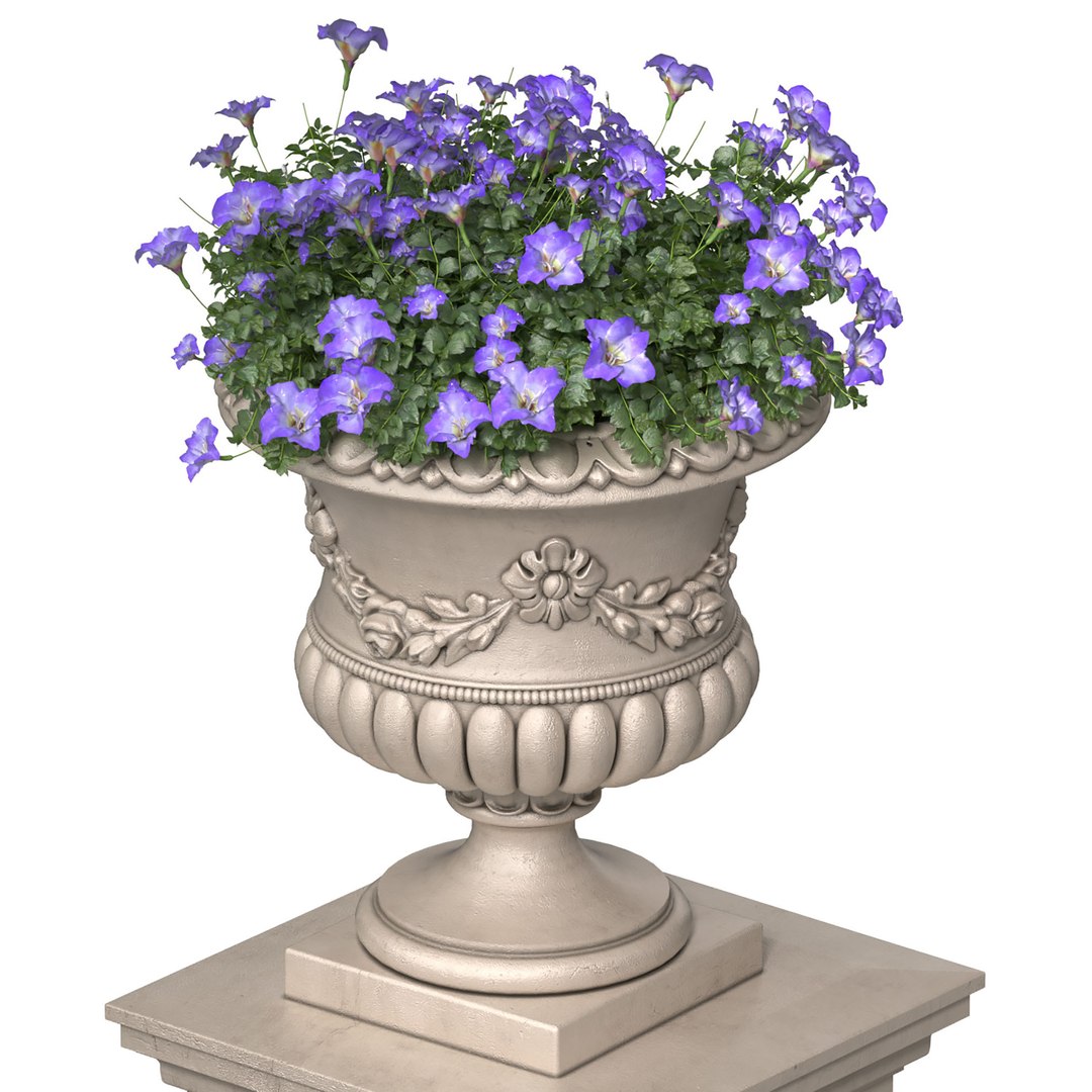 Flower Petunia purple in a classic vase for decorating 3D model ...
