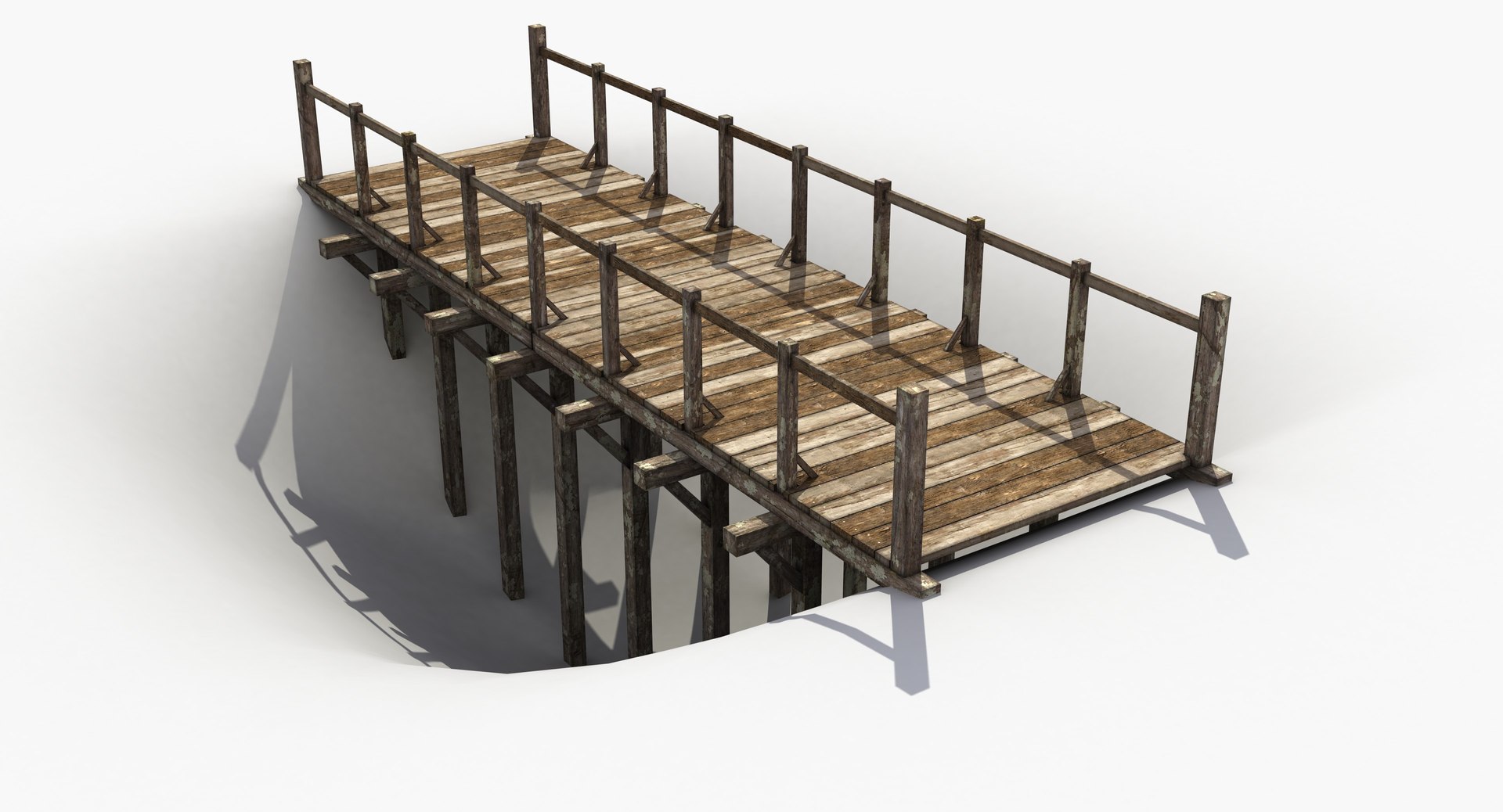 Wooden Bridge Wood Model - TurboSquid 1434635