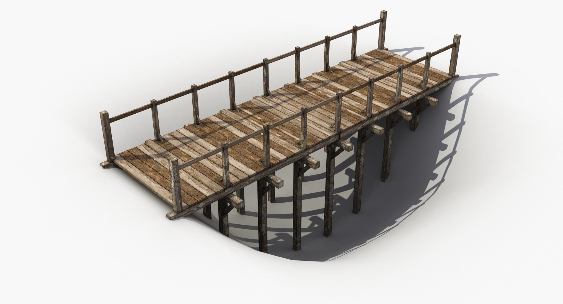 Wooden Bridge Wood Model - TurboSquid 1434635