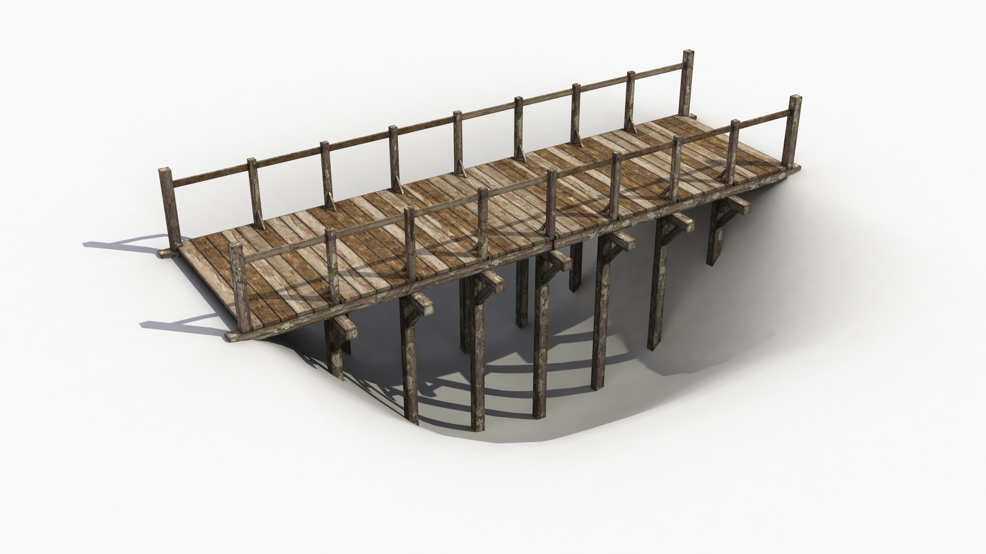 Wooden Bridge Wood Model - TurboSquid 1434635