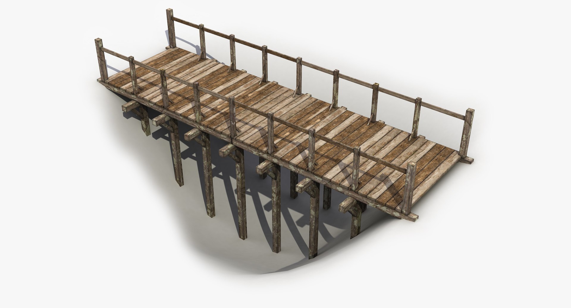 Wooden Bridge Wood Model - TurboSquid 1434635