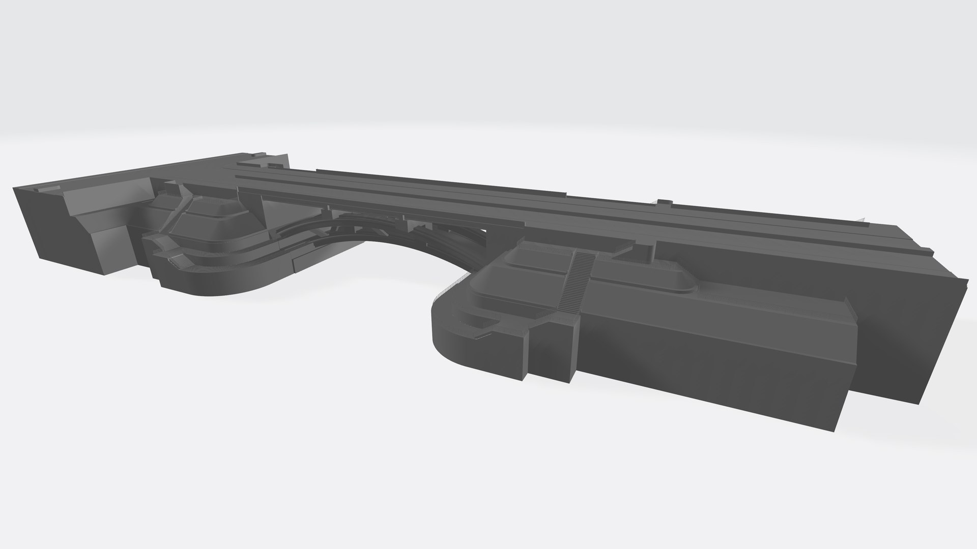 Bridge With A Large Retaining Wall 3D Model - TurboSquid 2036341