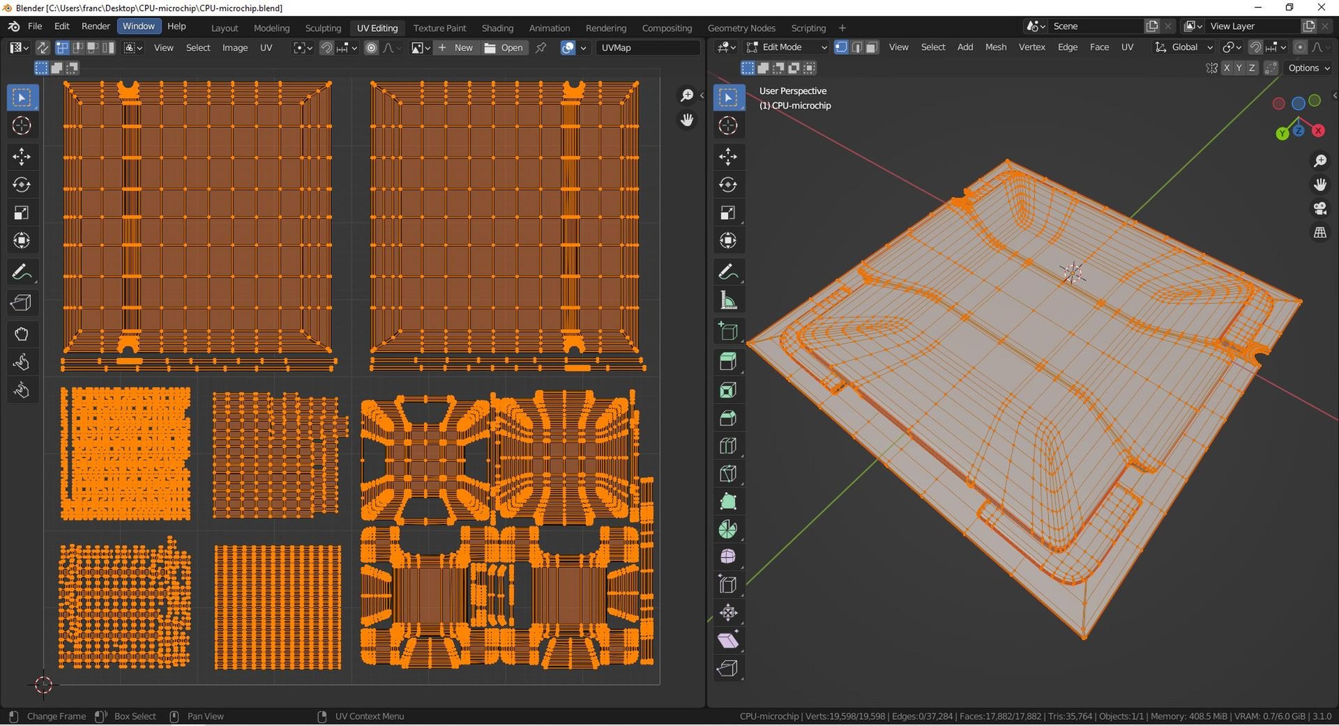 CPU Microchip 3D Model - TurboSquid 1914357