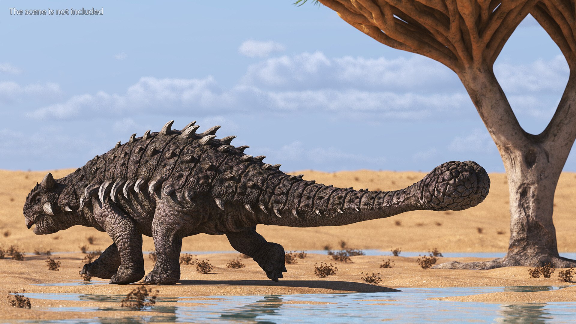 3D Model Ankylosaurus Deserted In Walking Pose - TurboSquid 2170443