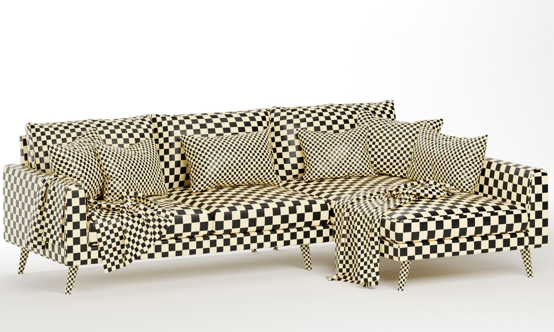Boucher 2 Piece Upholstered Chaise Sectional 3D Model - TurboSquid 2230915