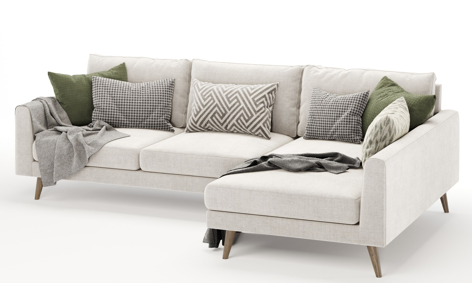 Boucher 2 Piece Upholstered Chaise Sectional 3D Model - TurboSquid 2230915