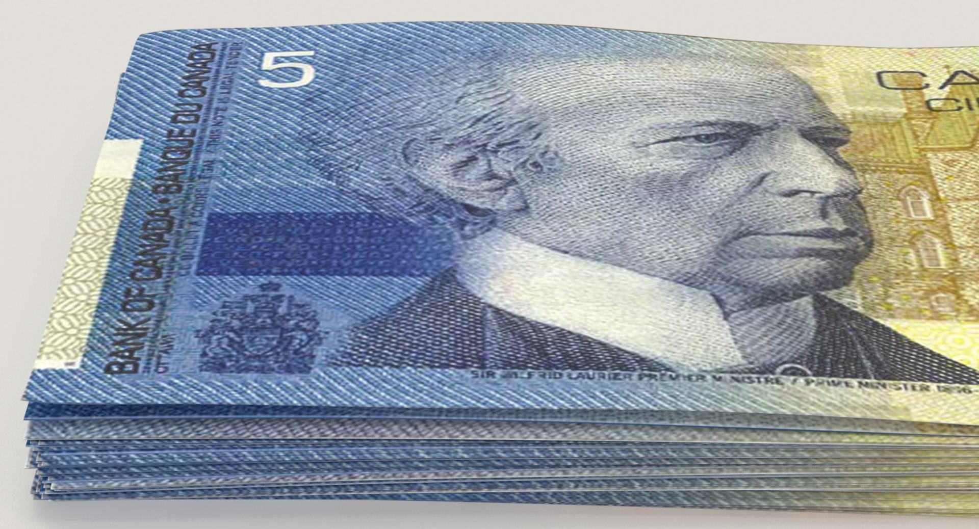 3d 5 canadian dollar note