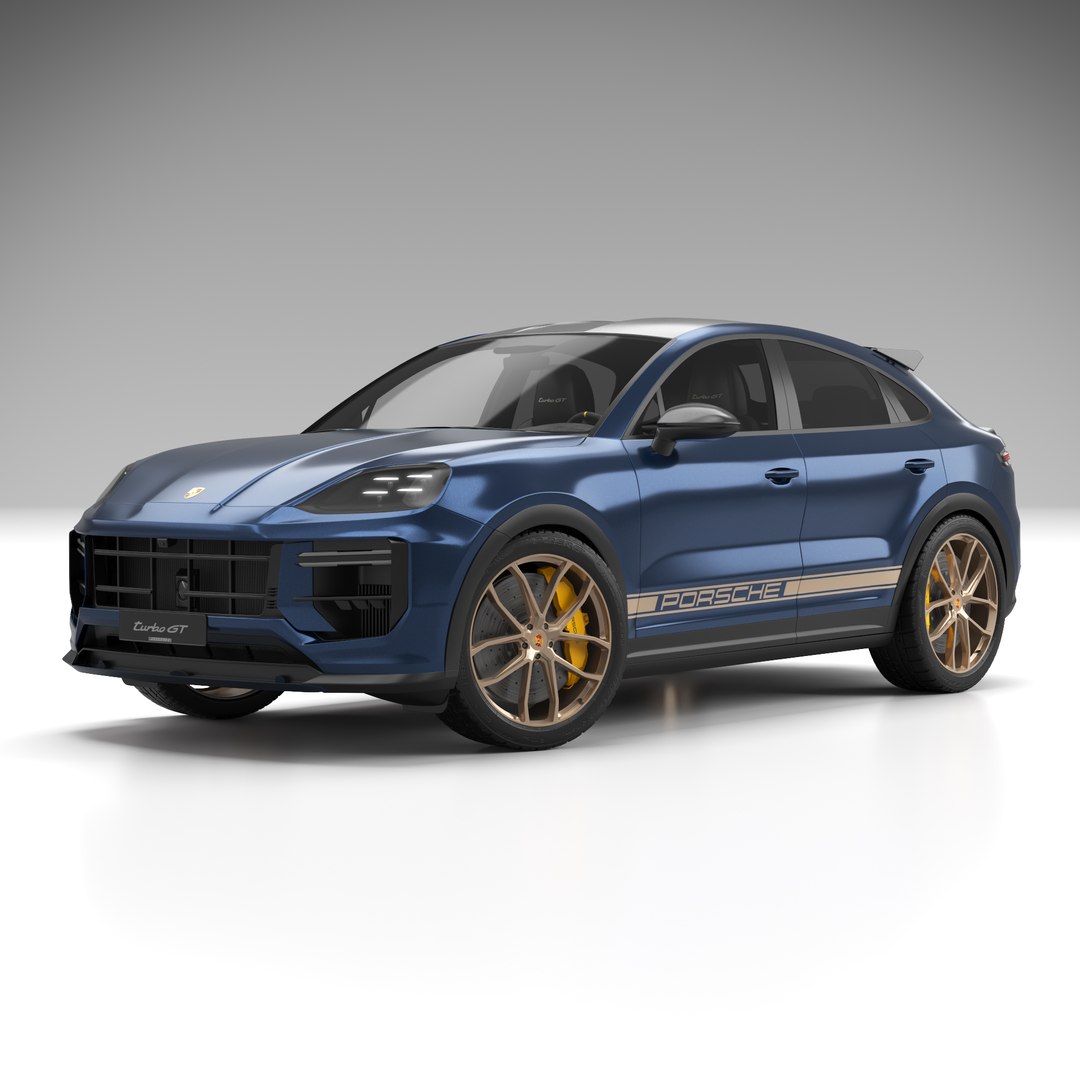Porsche Cayenne Turbo GT 2024 - Blue Metallic 3D Model - TurboSquid 2251690