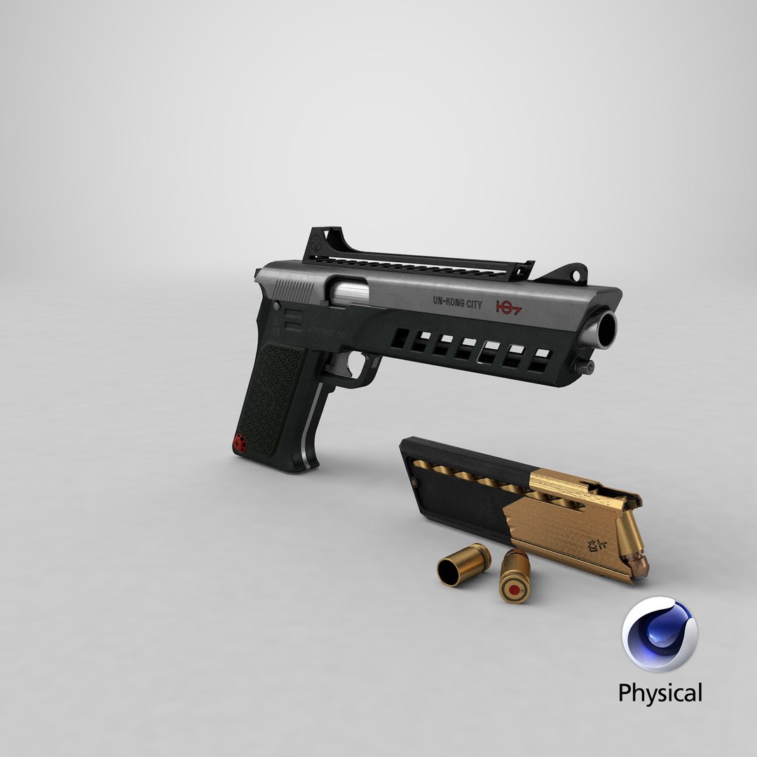 3D model fictional pistol cyberpunk - TurboSquid 1557325