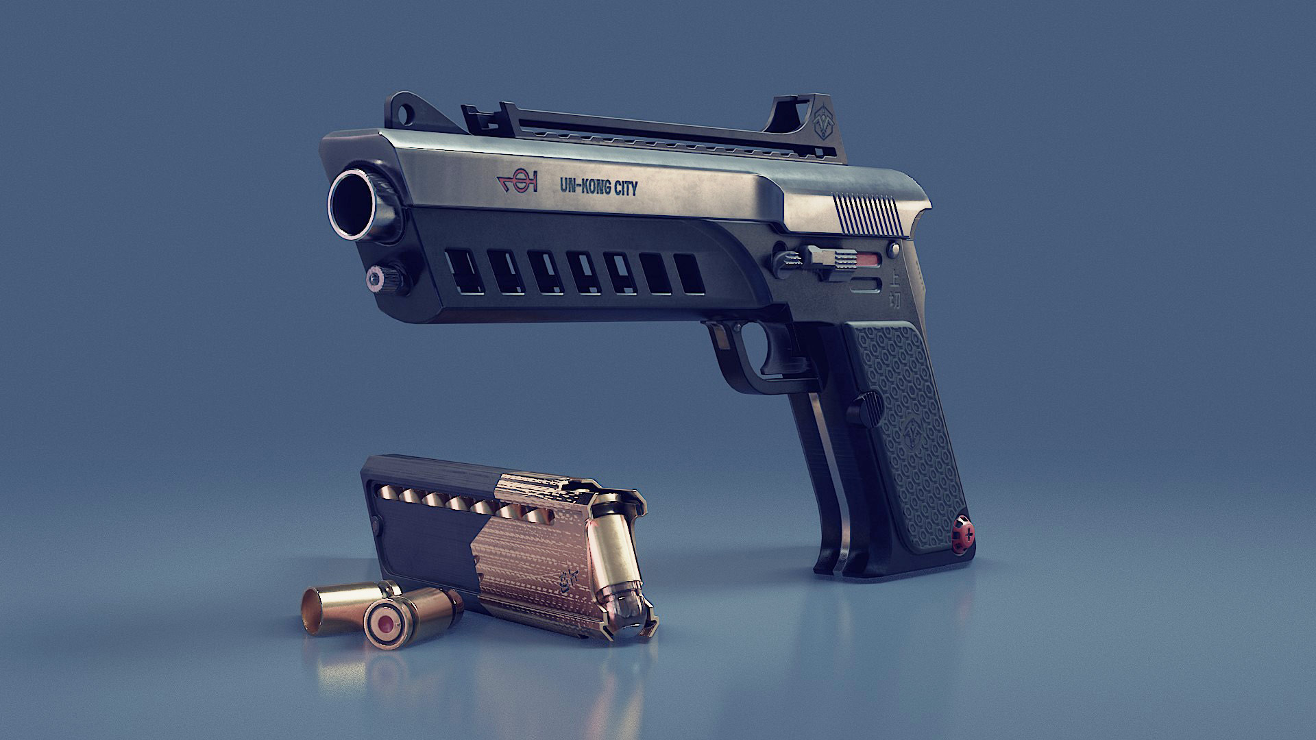 3D Model Fictional Pistol Cyberpunk - TurboSquid 1557325