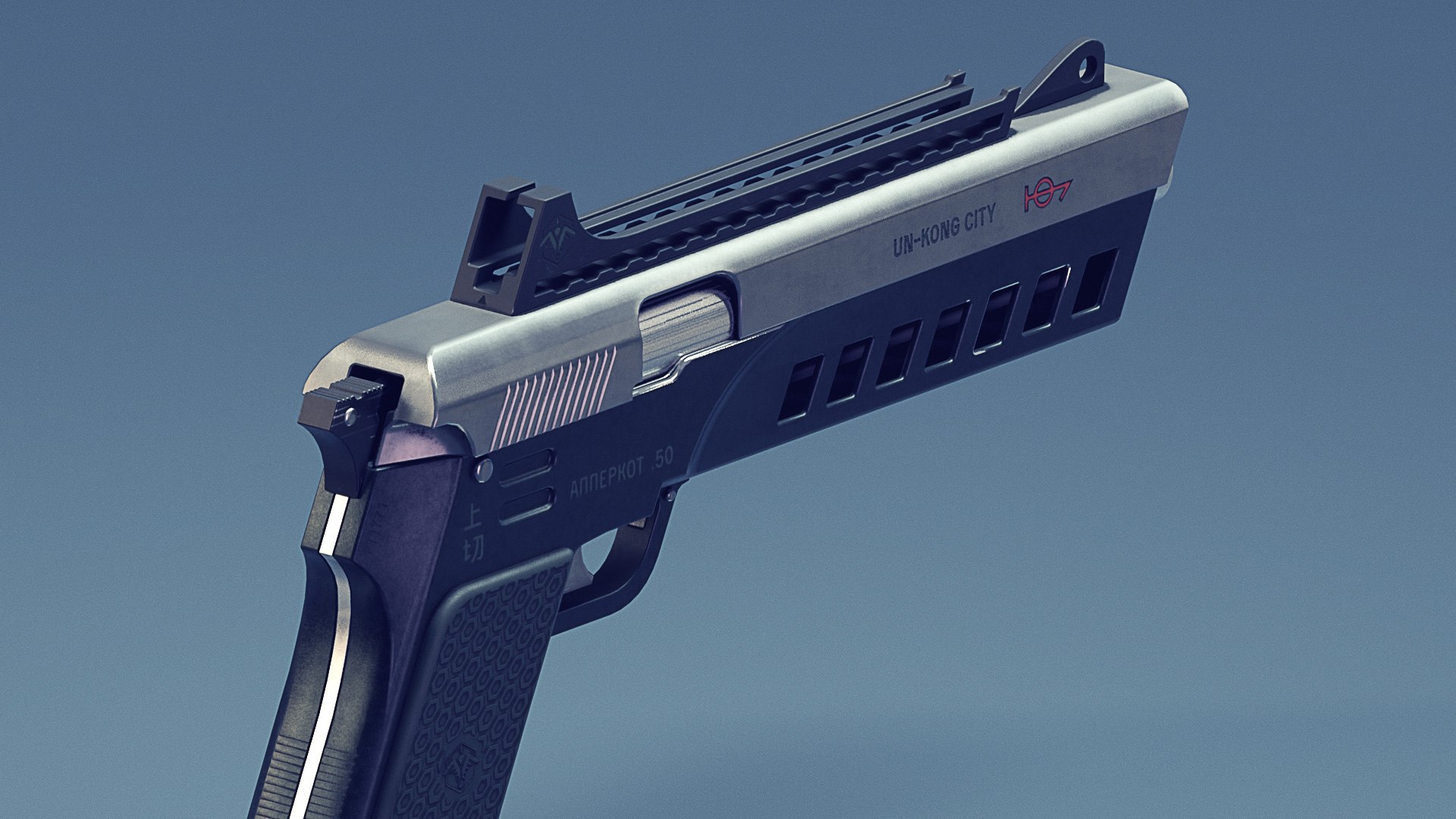 3D model fictional pistol cyberpunk - TurboSquid 1557325