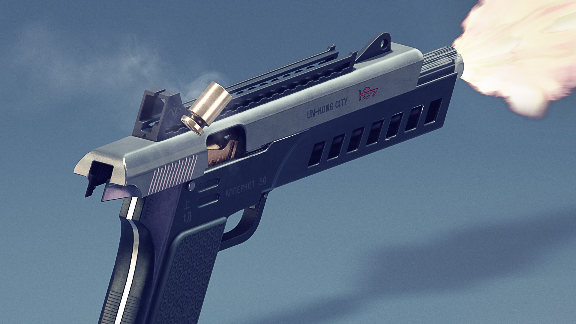 3D model fictional pistol cyberpunk - TurboSquid 1557325