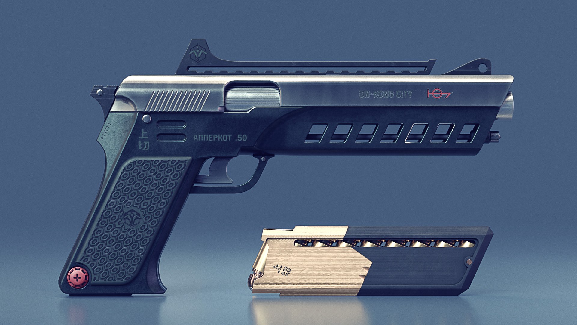 3D Model Fictional Pistol Cyberpunk - TurboSquid 1557325