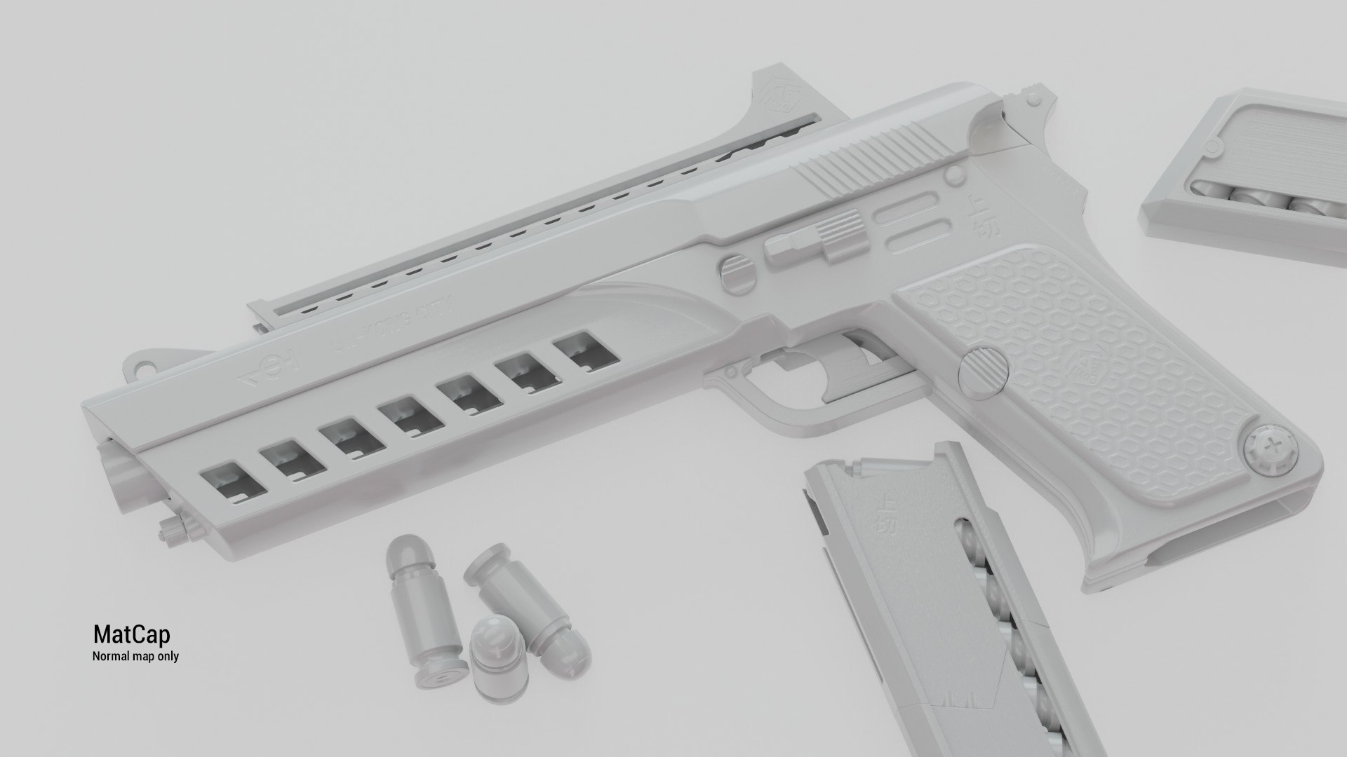 3D model fictional pistol cyberpunk - TurboSquid 1557325