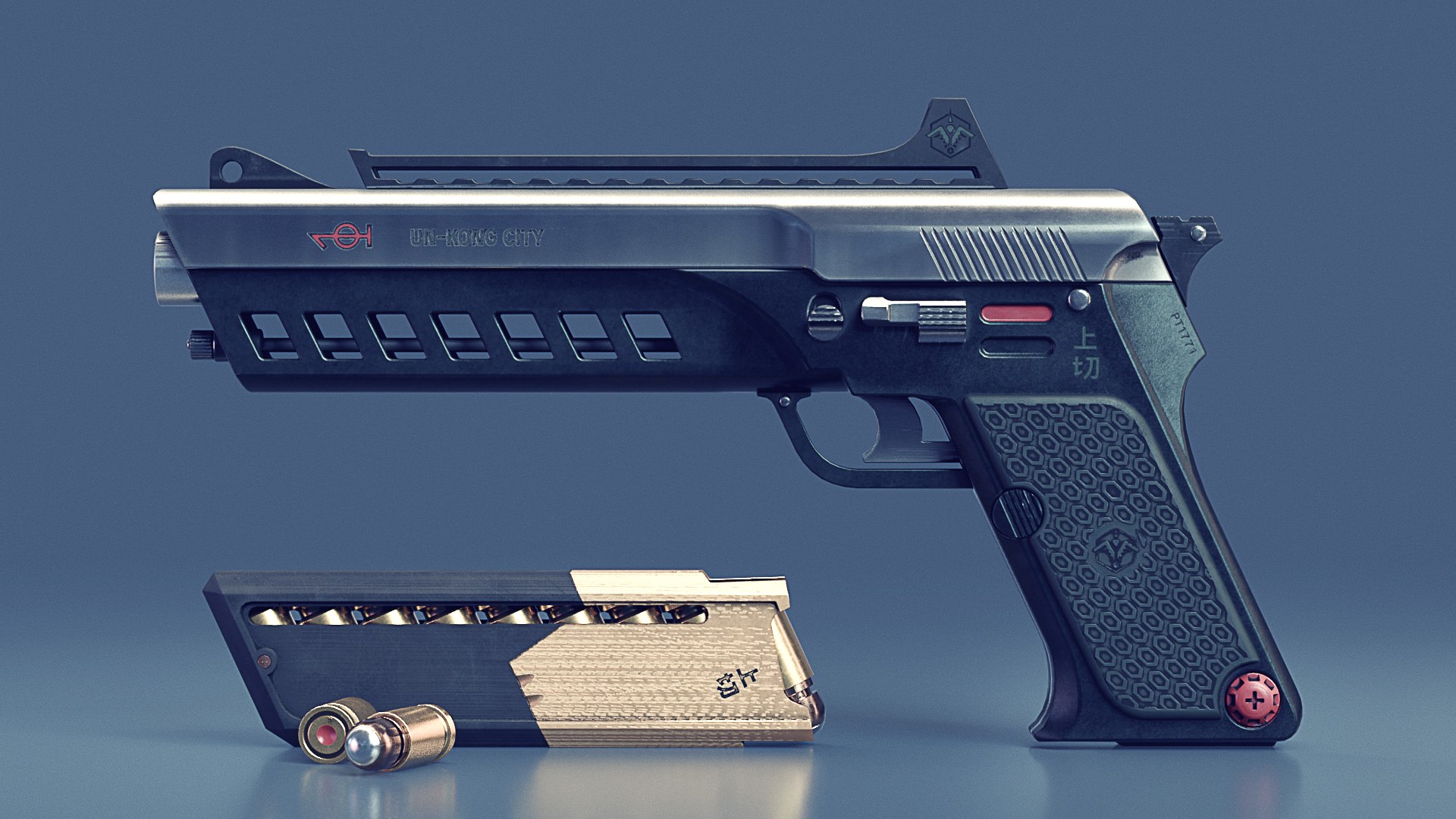 3D Model Fictional Pistol Cyberpunk - TurboSquid 1557325