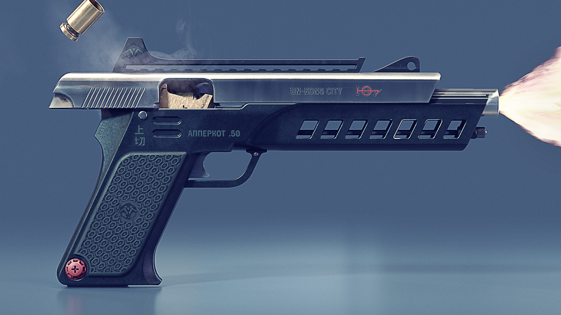 3D model fictional pistol cyberpunk - TurboSquid 1557325
