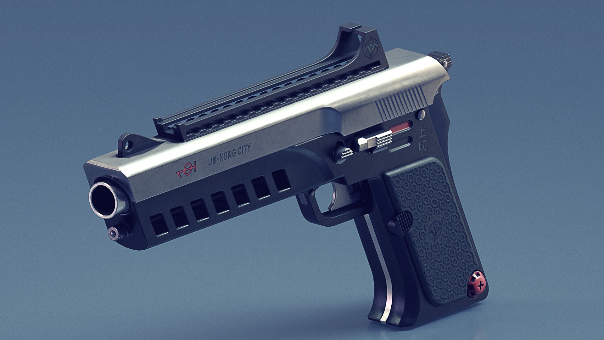 3D Model Fictional Pistol Cyberpunk - TurboSquid 1557325