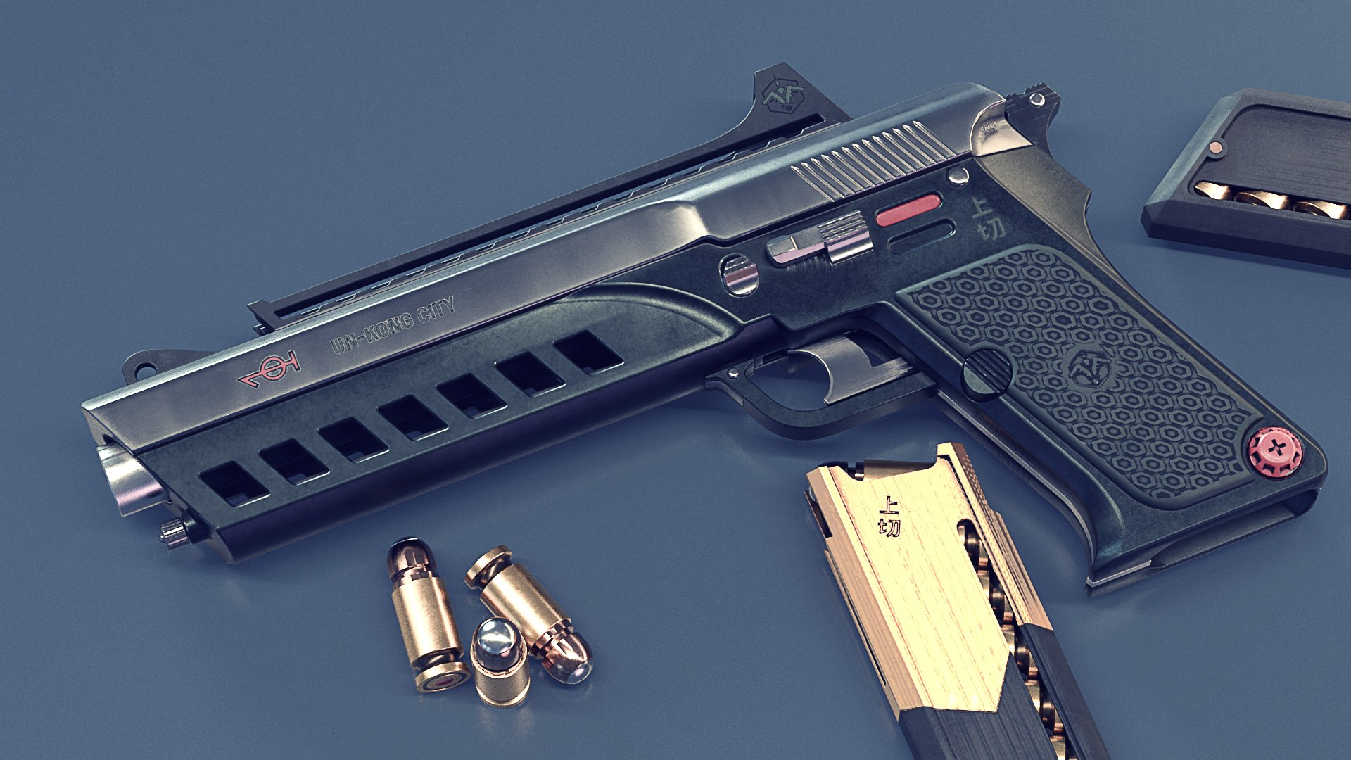 3D Model Fictional Pistol Cyberpunk - TurboSquid 1557325