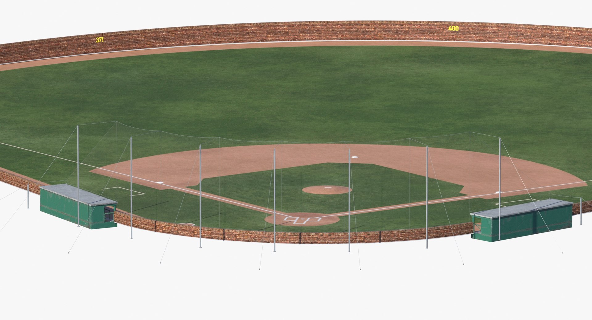 Baseball Field - Brick Wall 3D - TurboSquid 1614385