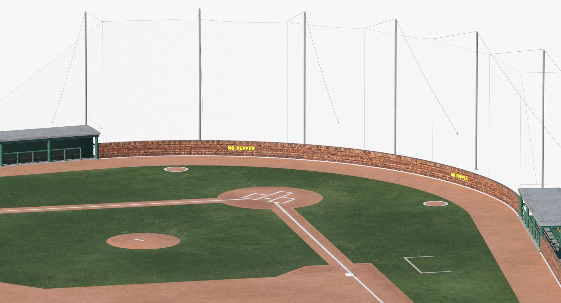 Baseball Field - Brick Wall 3D - TurboSquid 1614385