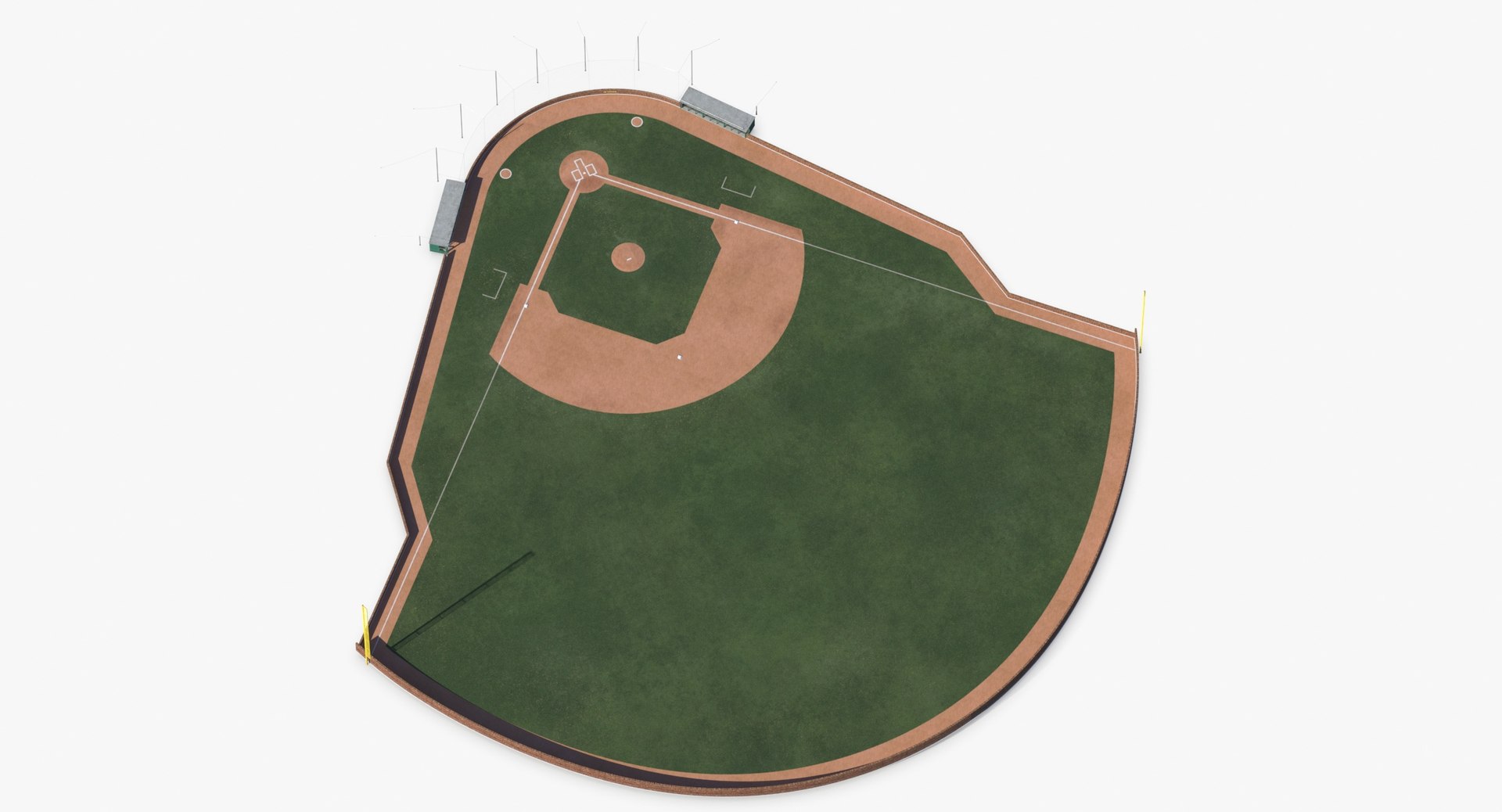 Baseball field - brick wall 3D - TurboSquid 1614385