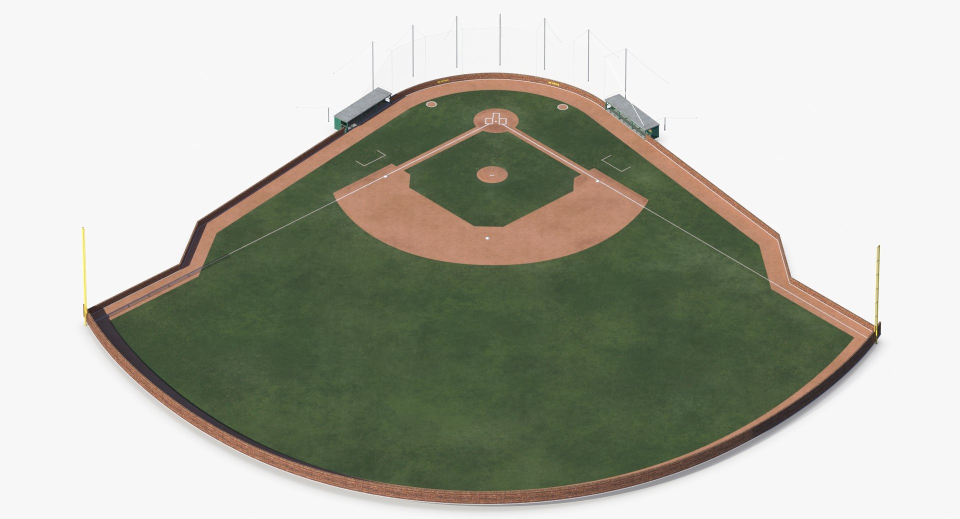 Baseball Field - Brick Wall 3D - TurboSquid 1614385