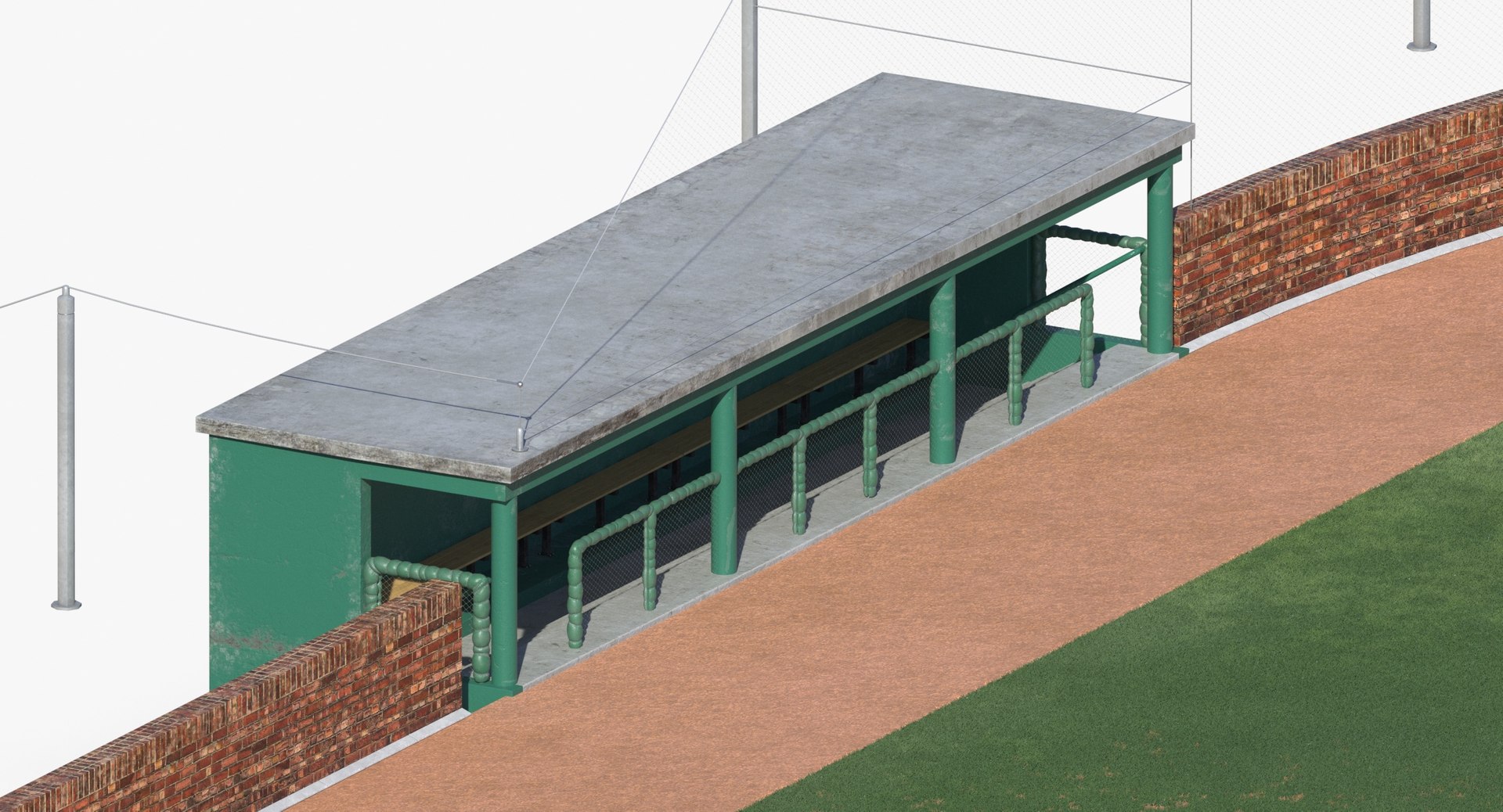 Baseball Field - Brick Wall 3D - TurboSquid 1614385