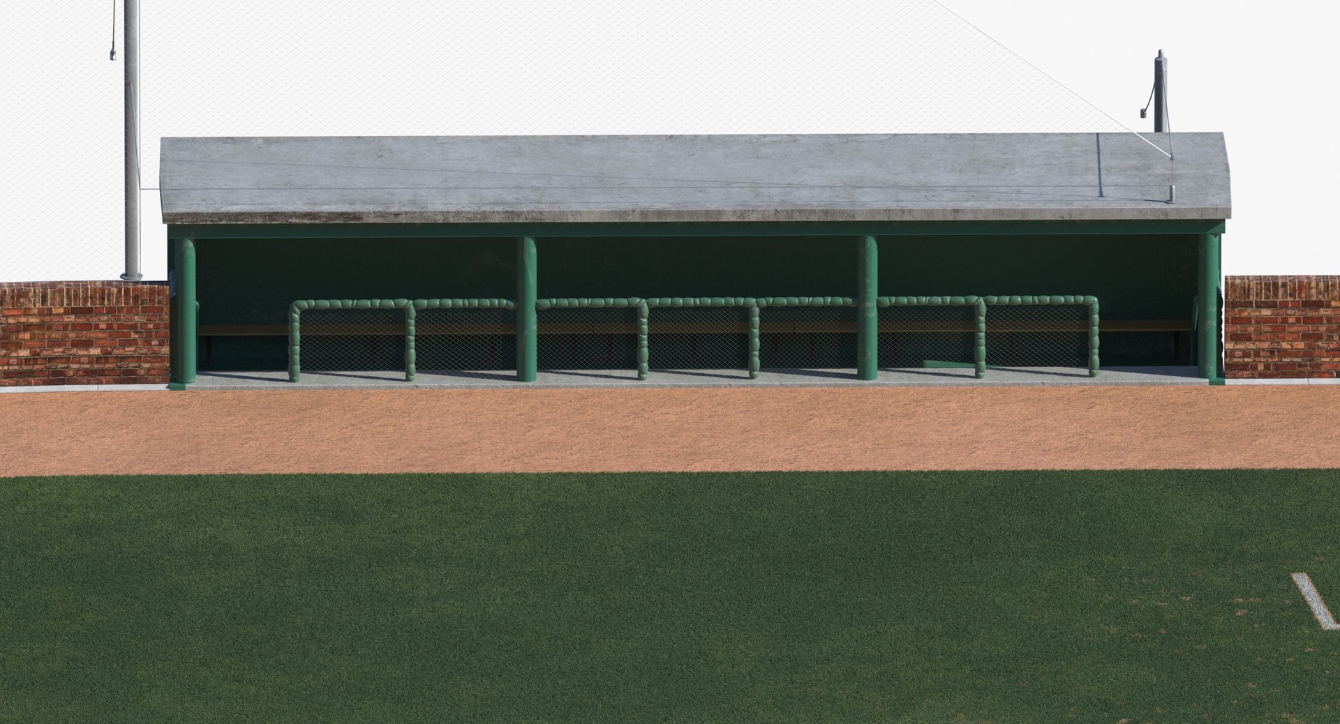 Baseball field - brick wall 3D - TurboSquid 1614385