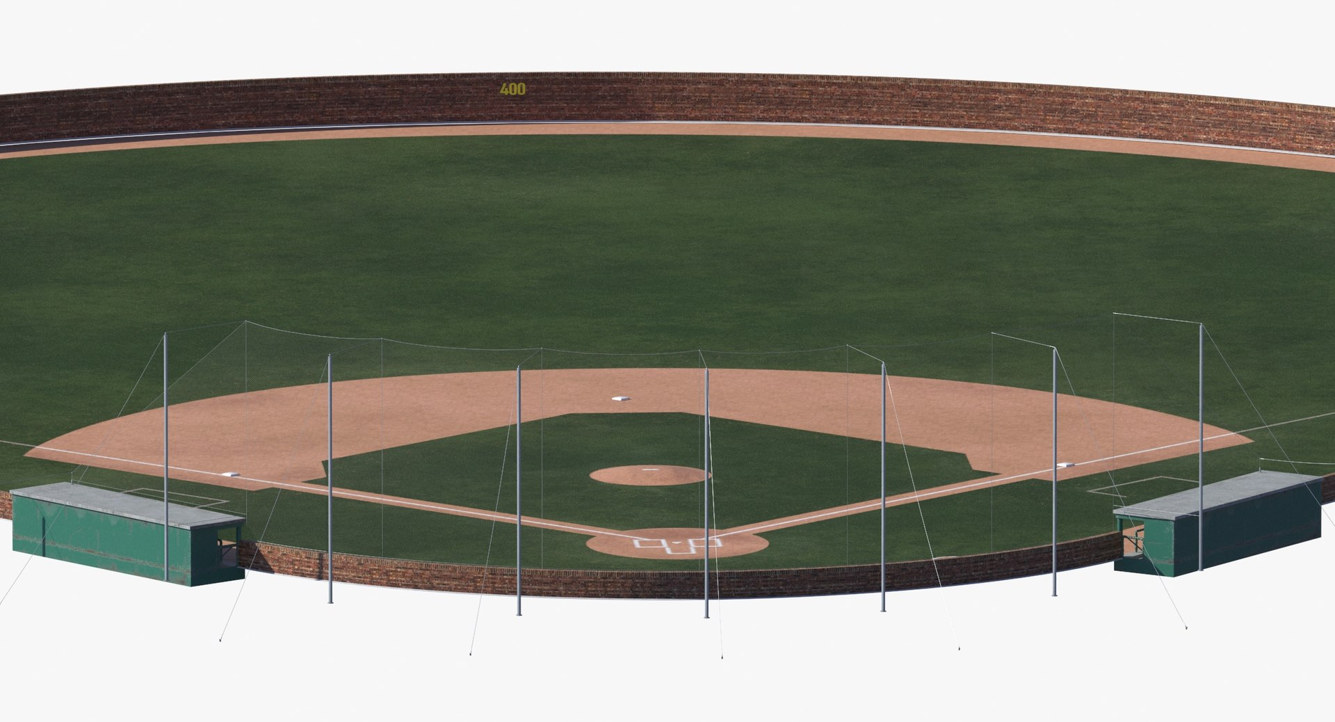 Baseball Field - Brick Wall 3D - TurboSquid 1614385