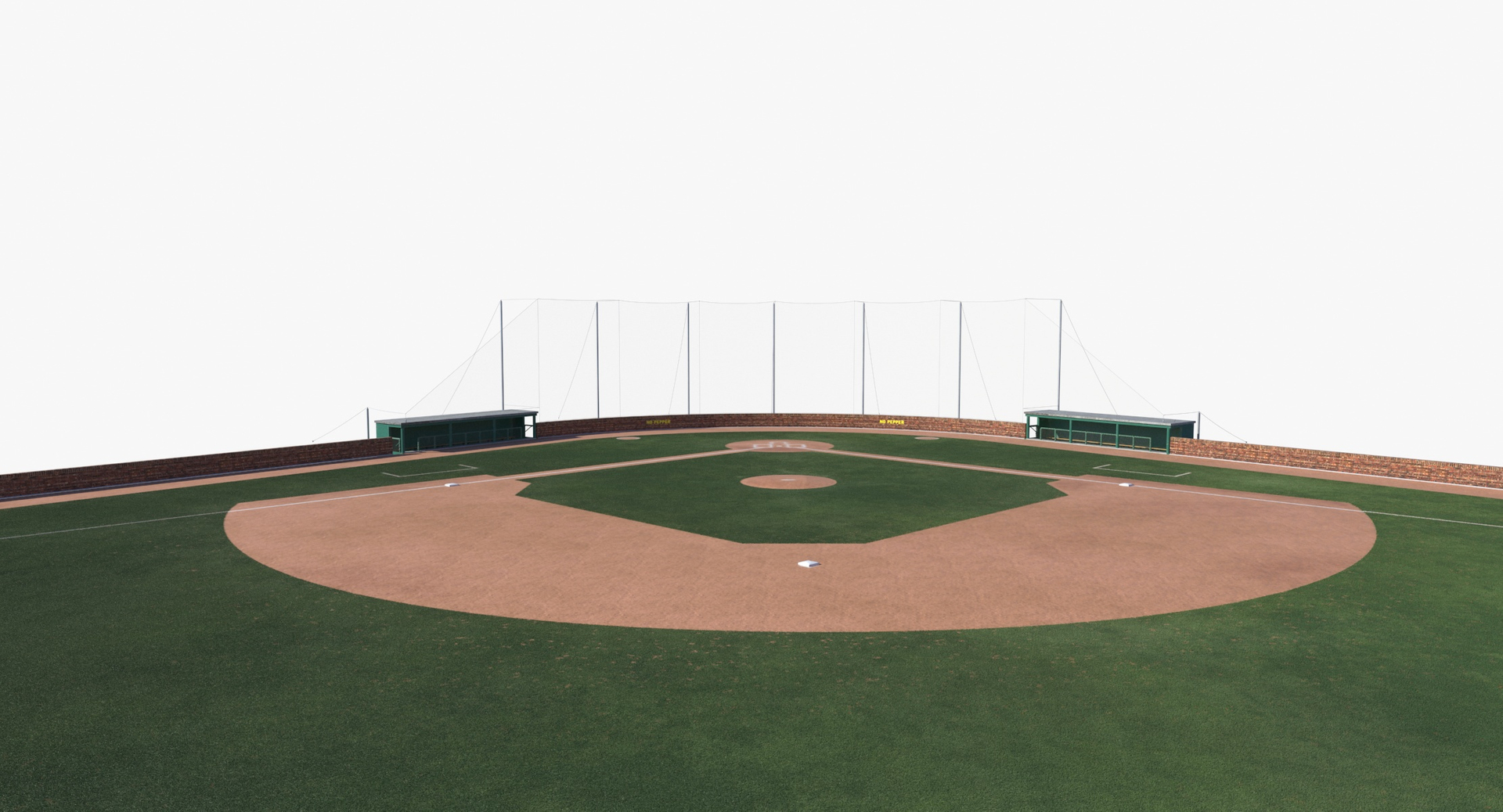 Baseball Field - Brick Wall 3D - TurboSquid 1614385
