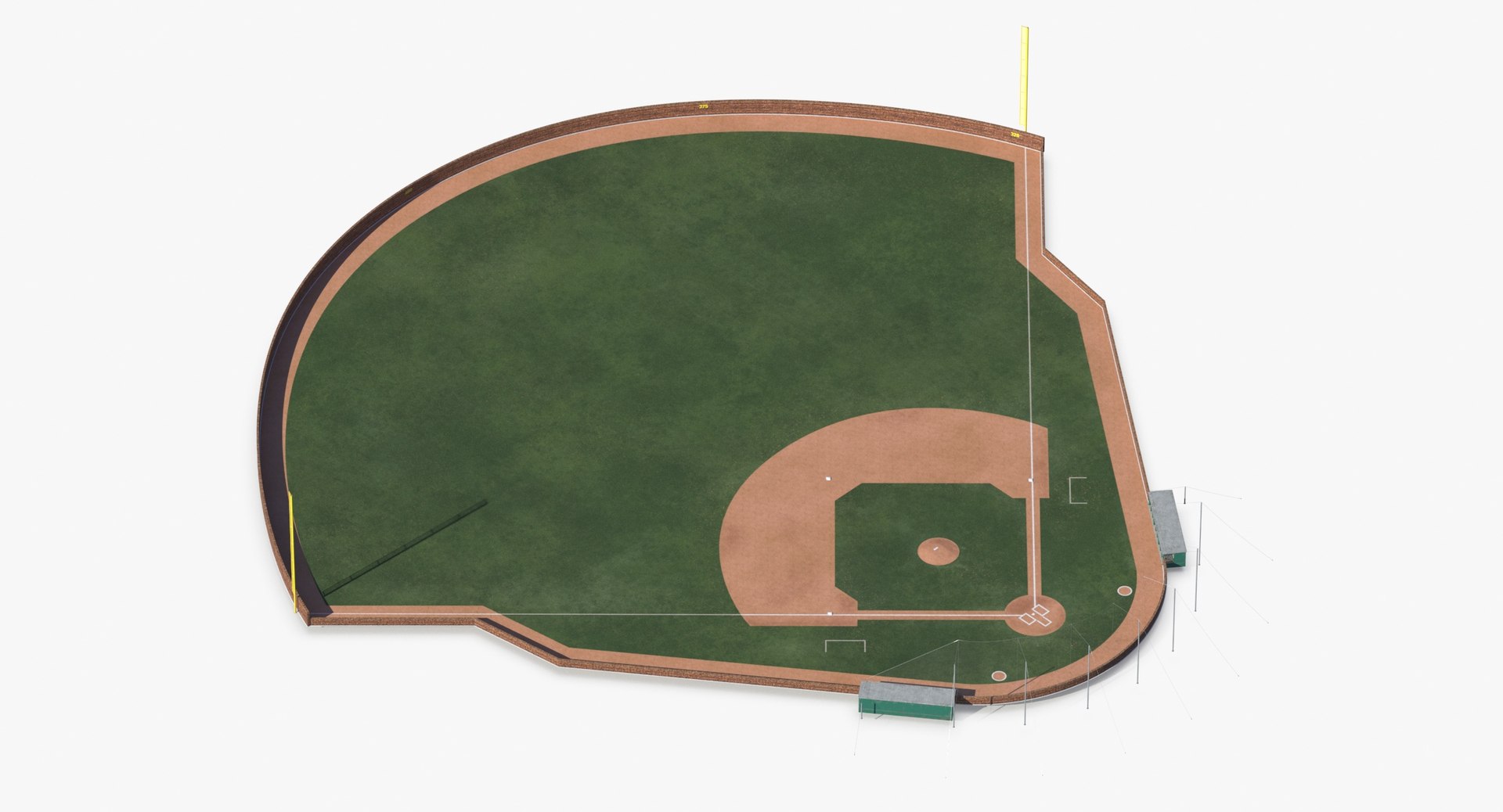Baseball Field - Brick Wall 3D - TurboSquid 1614385