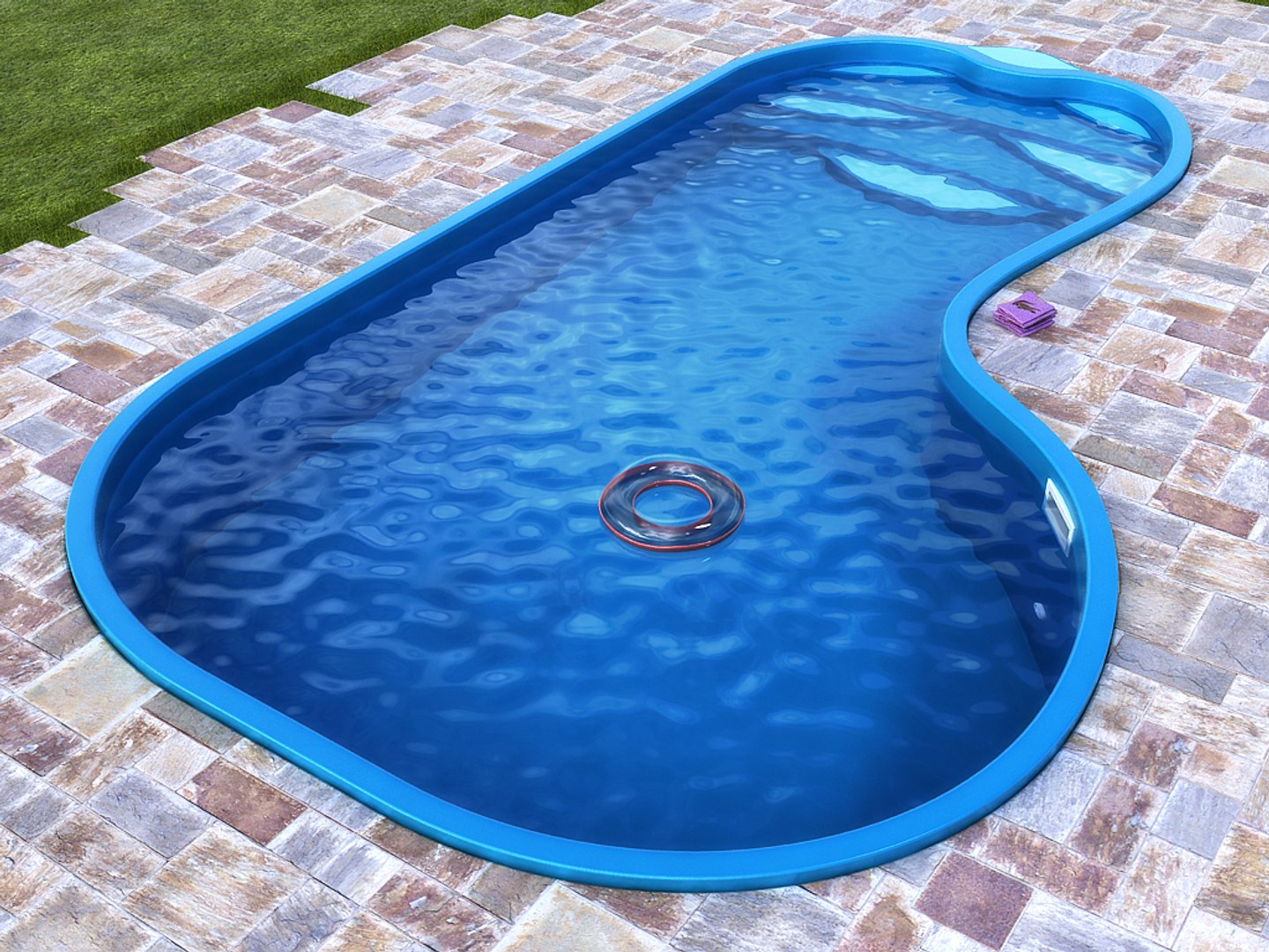 garden pool exterior 3d model