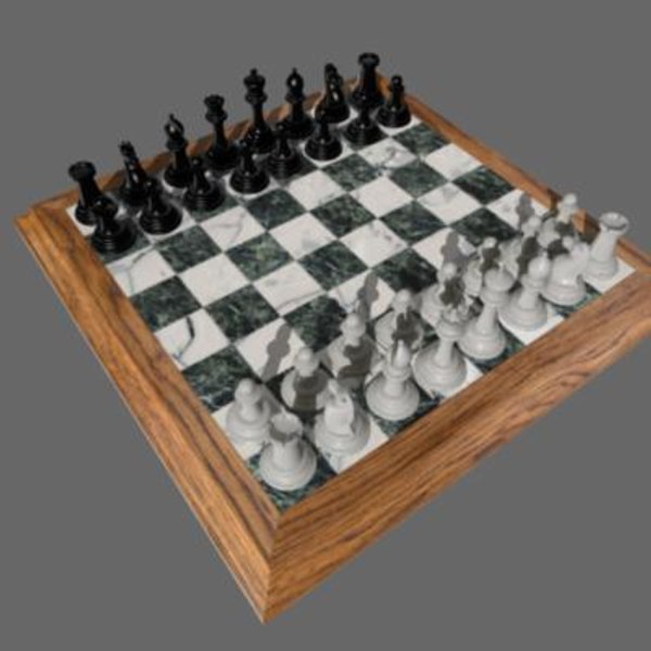 3d model set chess pieces
